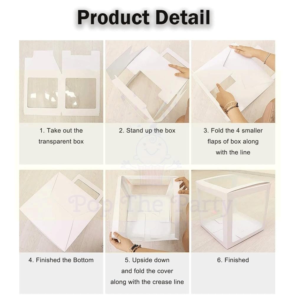 Balloon Boxes Transparent – 4pcs (ASSORTED) – Vizag Party Shop
