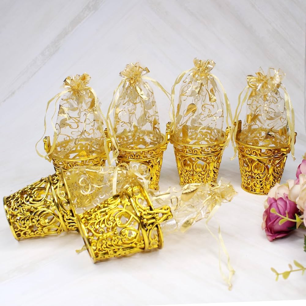Gold Favor Baskets Tiny – 5pcs – Vizag Party Shop