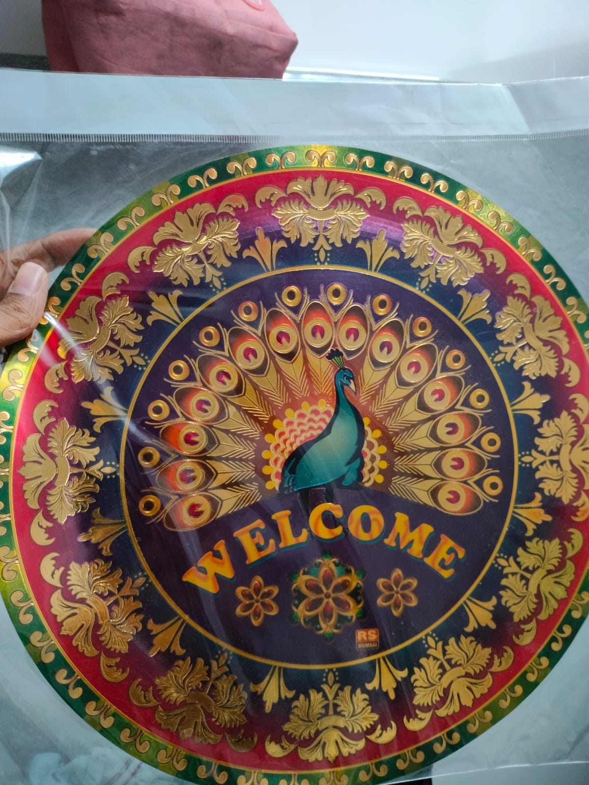 Muggu Floor Stickers Gold Assorted 20″20″ 1pc – Vizag Party Shop