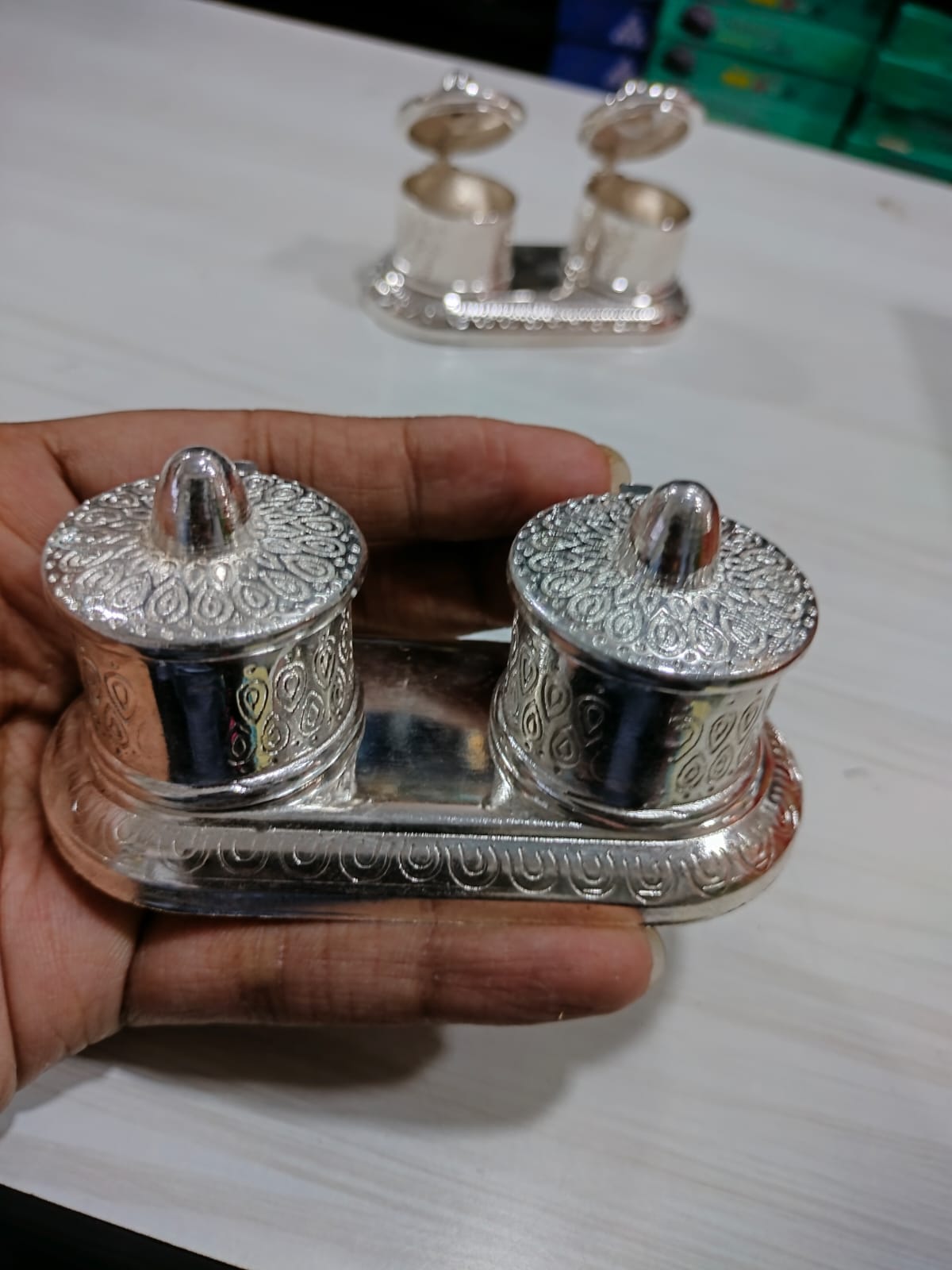 German Silver Plated Double Dabi Silver – Gift Articles (Set of 10pcs ...